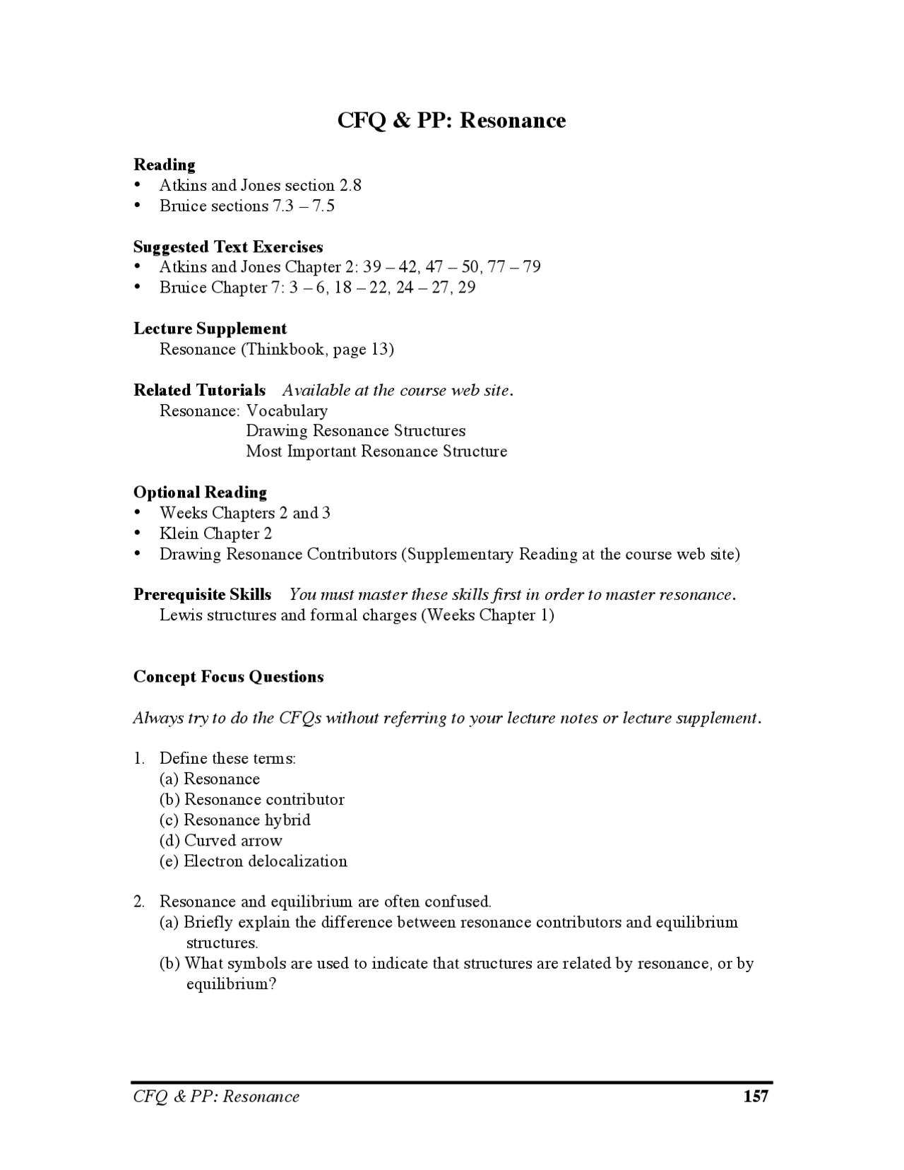 Cfq And Pp Resonance Questions And Practice Problems With Solutions