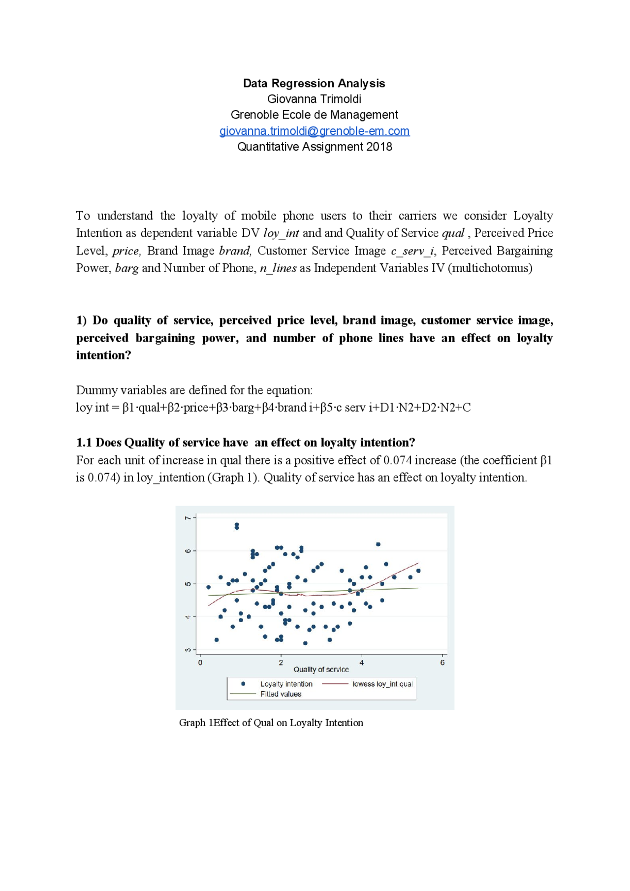Regression Analysis Exam Docsity
