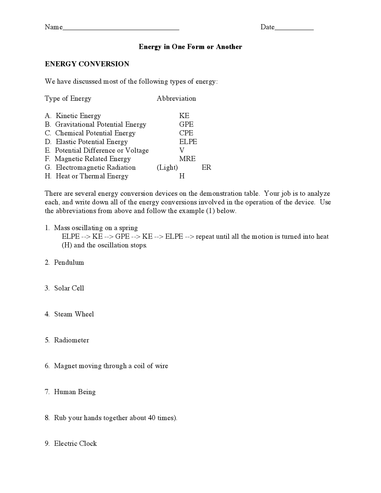 Solar and Renew Energie homework: Energy conversion | PHYS 162 - Docsity