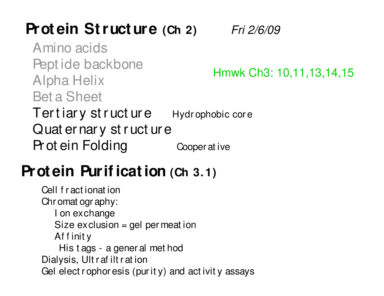 Protein Structure: Biochemistry for Chemists | CHEM 490 - Docsity