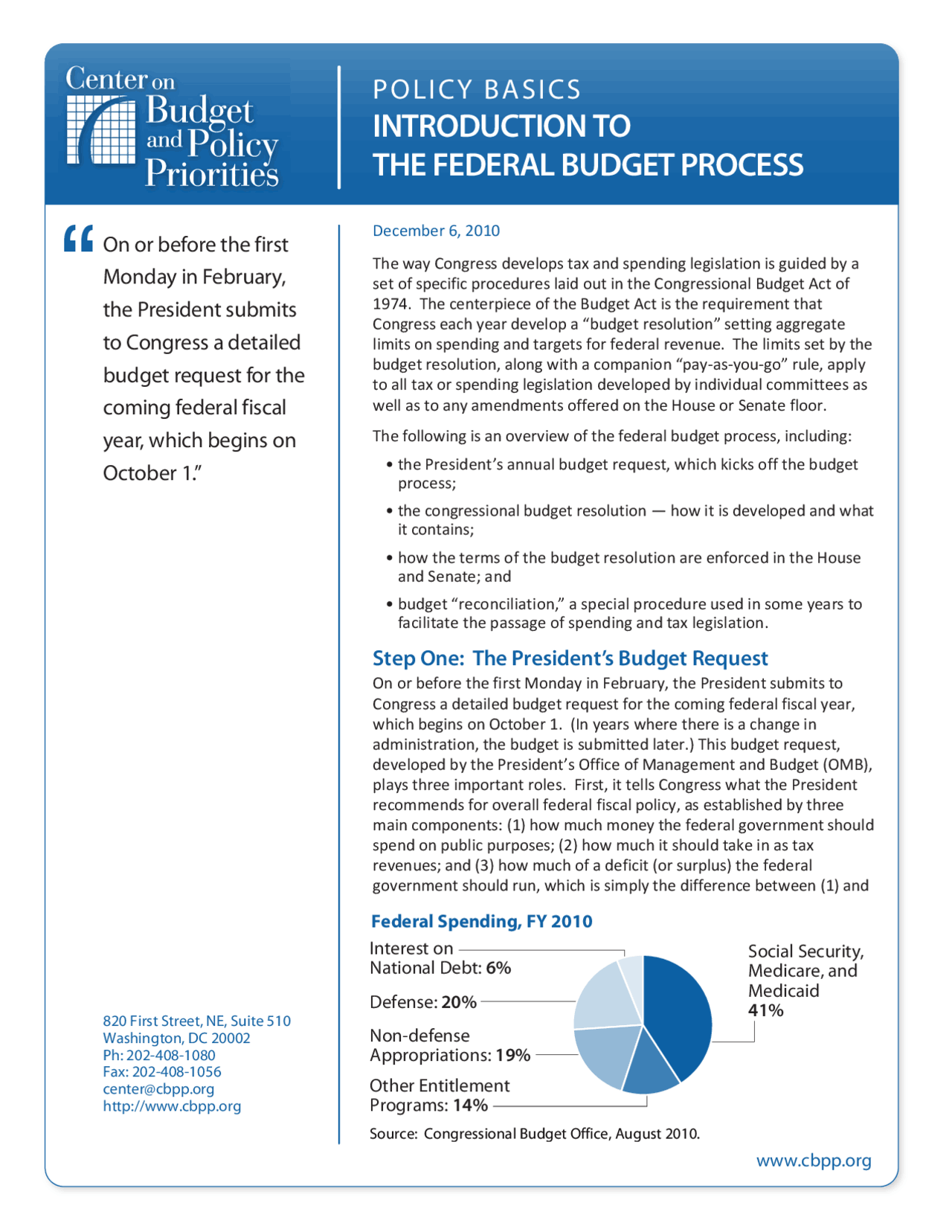 Introduction to the Federal Budget Process | PLCY 101 - Docsity