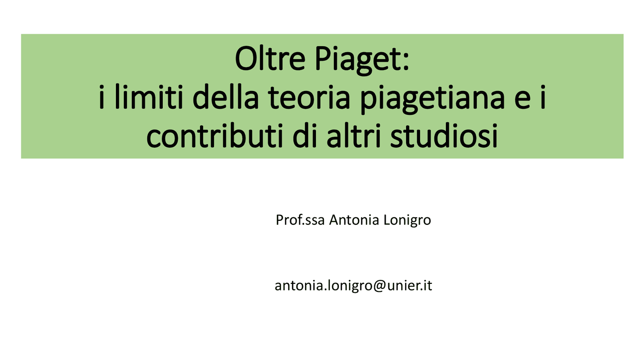 Piaget E Le Sue Teorie Docsity