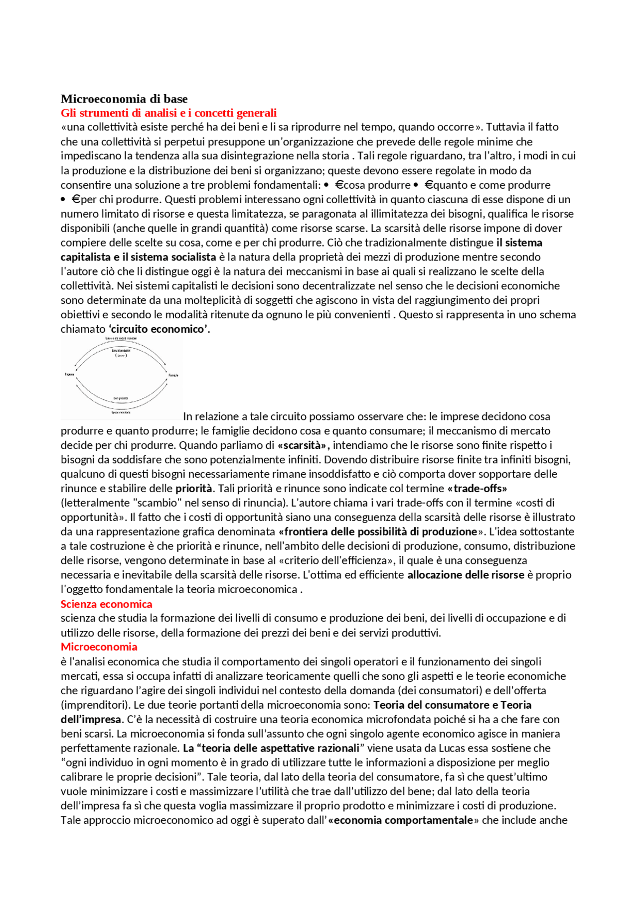 Microeconomia Di Base Docsity