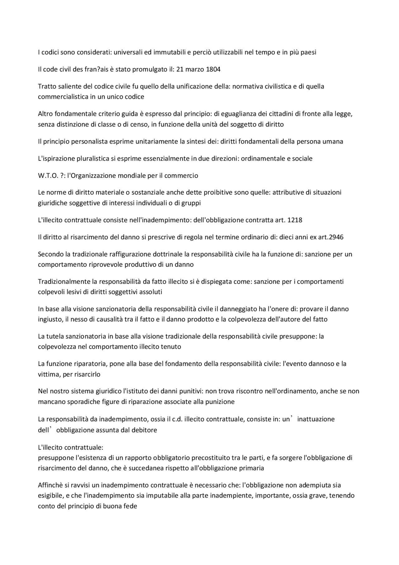 Diritto Civile Esame Docsity