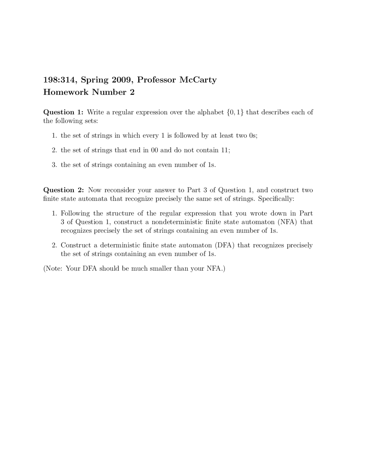 Homework Number 2 Principles Of Programming Languages 198 314 Docsity