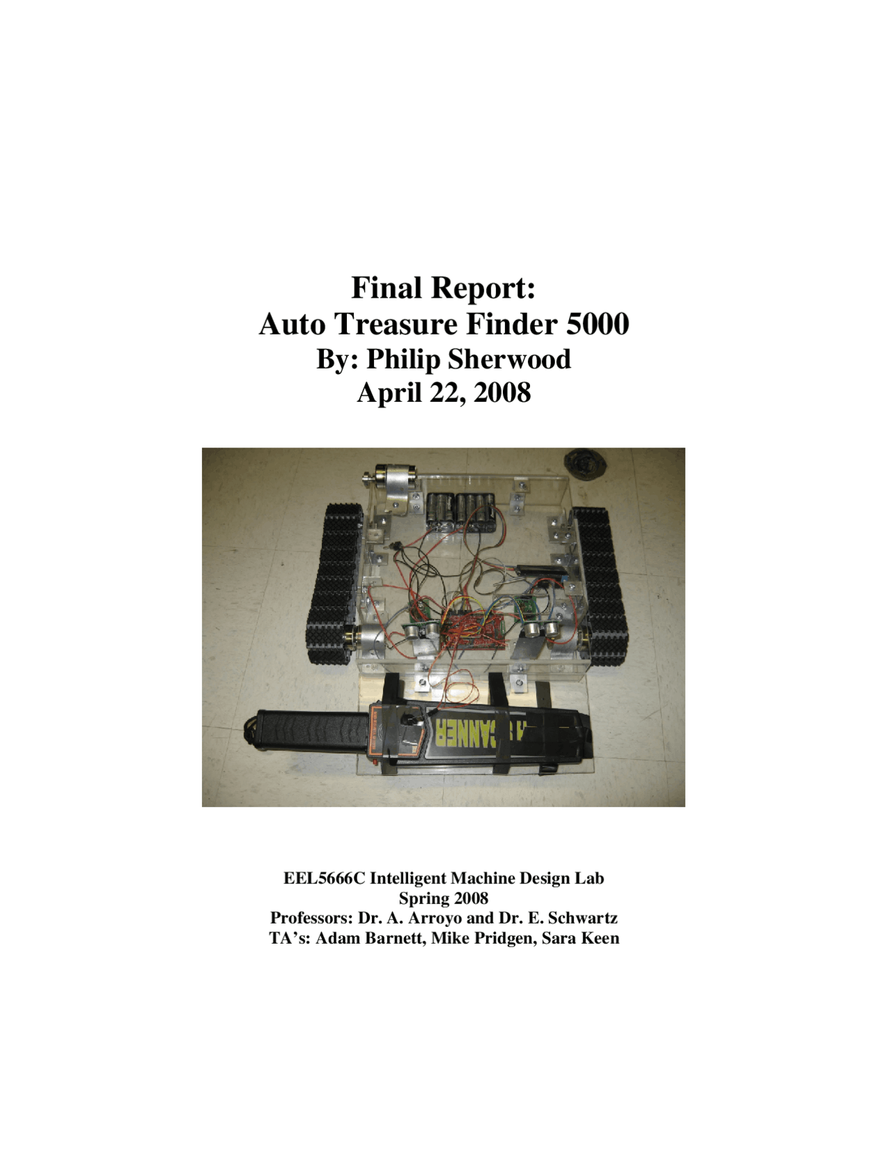 Intelligent Machine Design Lab Final Report Engineering Docsity
