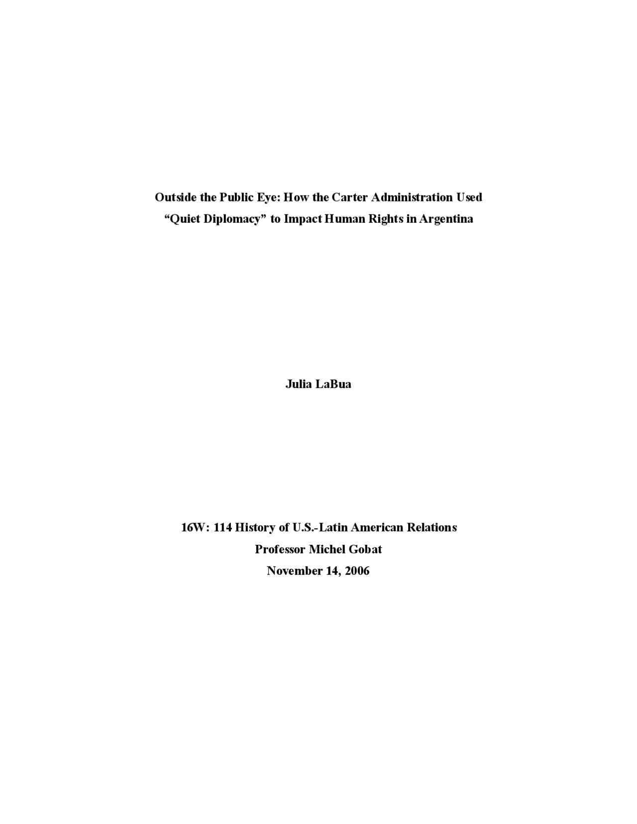 How the Carter administration used “quiet diplomacy” to impact human ...