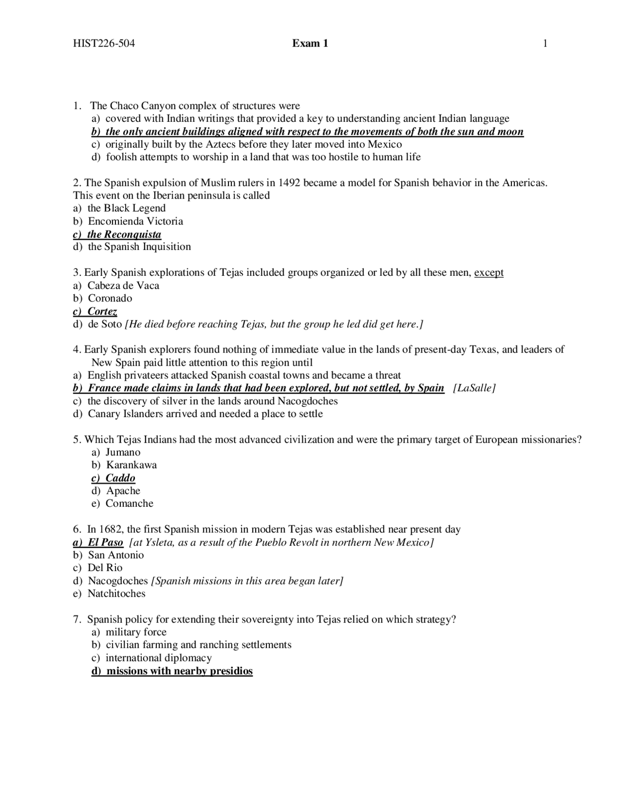 History of Texas Exam 1: 50 Multi-Choice Questions with Solutions ...
