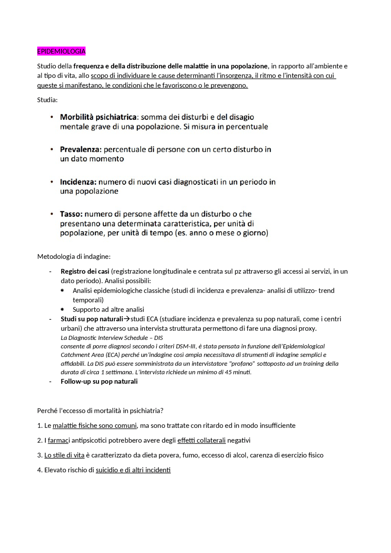 Psichiatria Prof Sanza Docsity