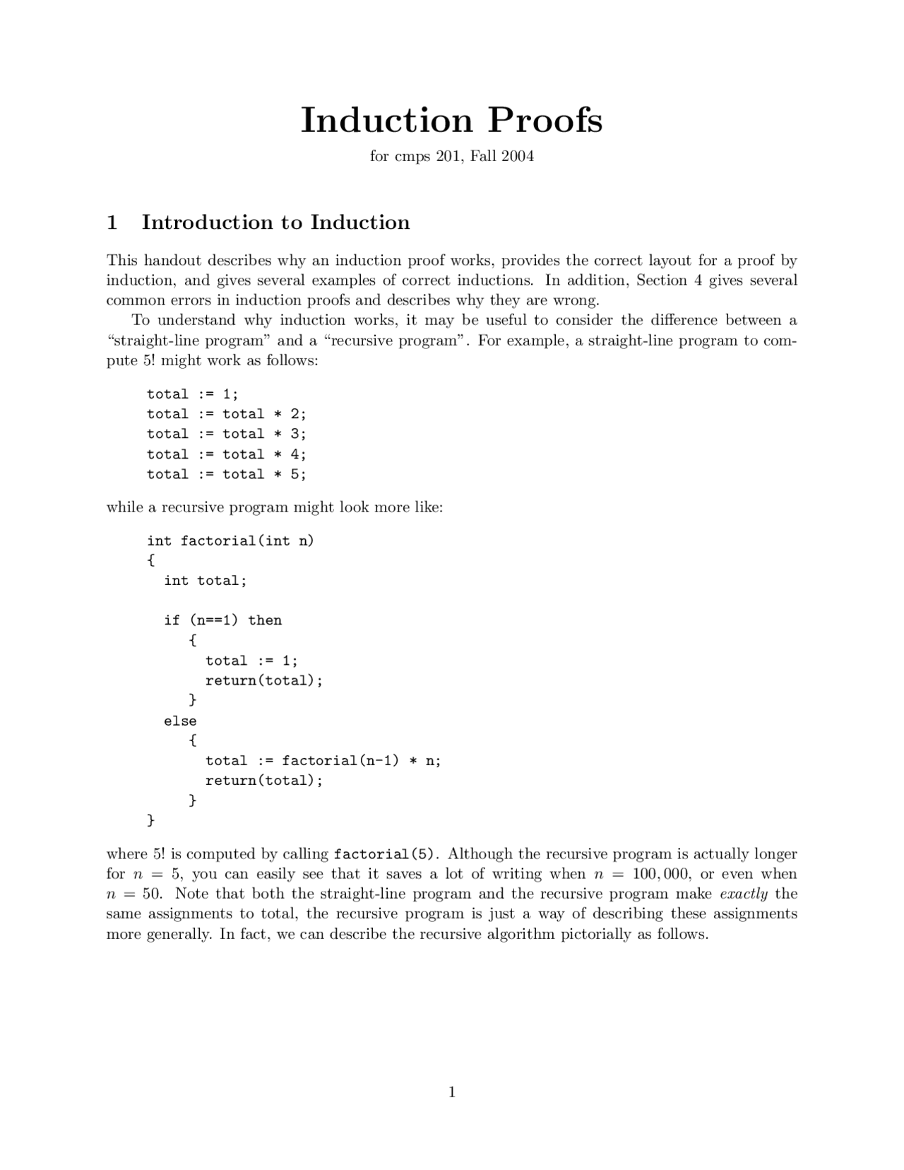 Analysis Of Algorithms Theory Introduction To Induction Cmps 201