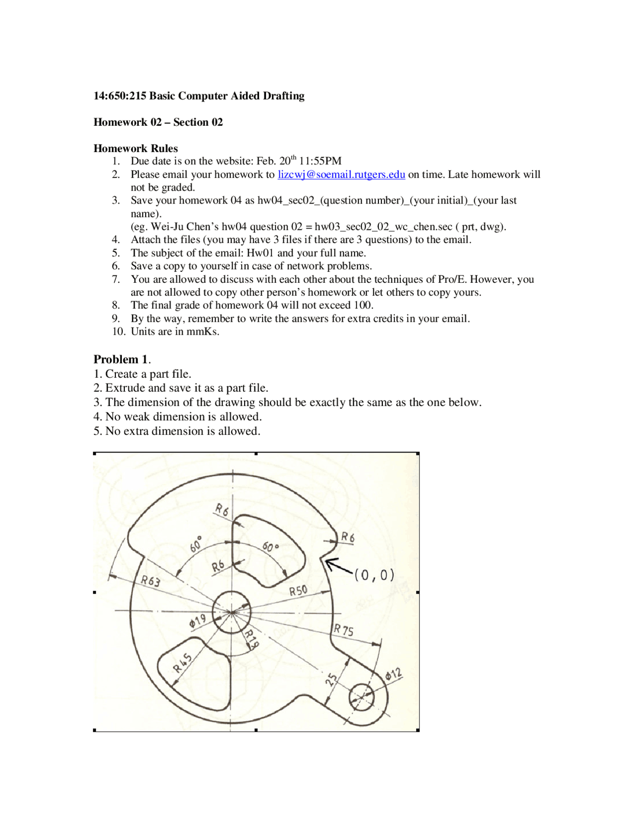 Basic Computer Aided Drafting Homework 02 – Section 02 | 650 215 - Docsity