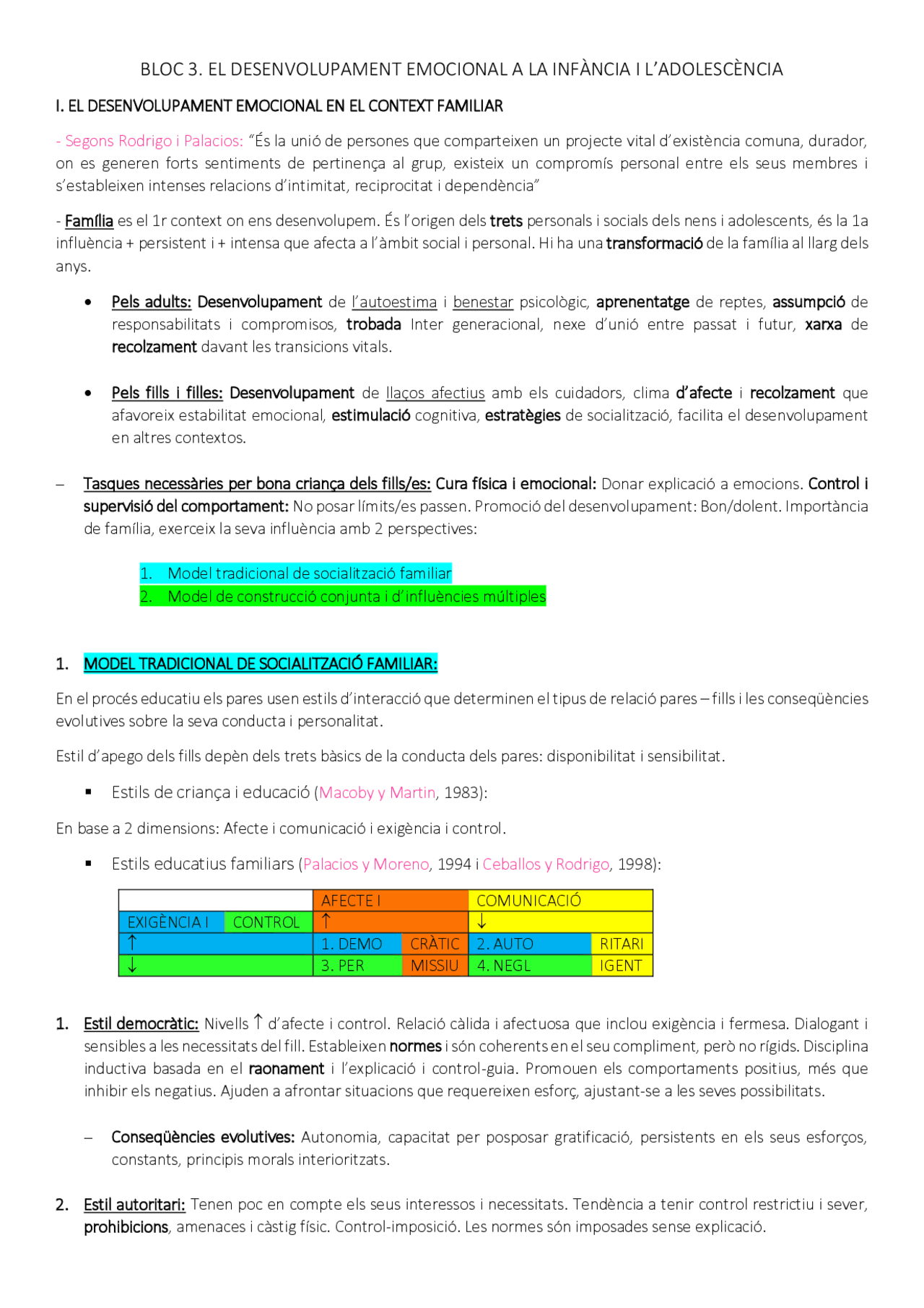 Tema 3 Desenvolupament Socioafectiu Docsity