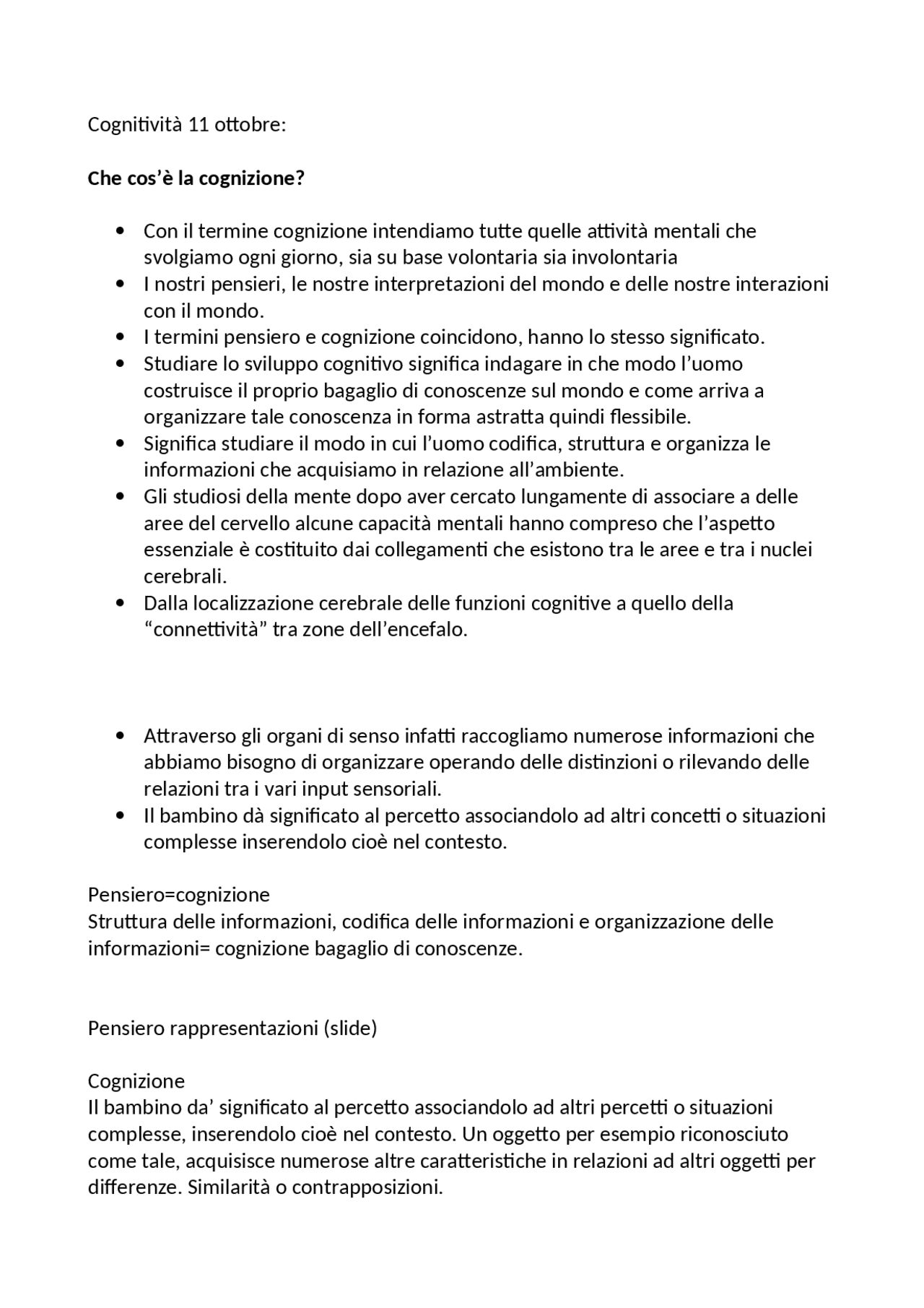 Esame Di Cognitività Prof Spiridigliozzi Docsity