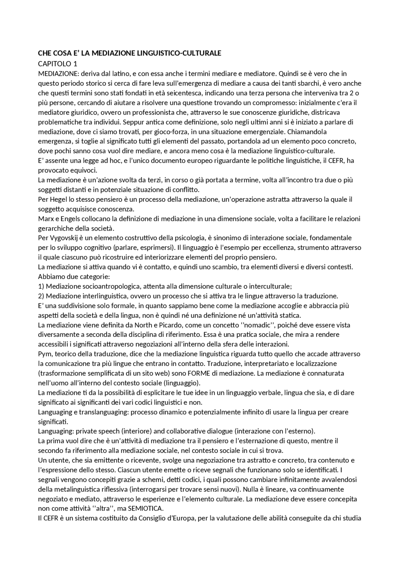 Riassunto Di Teoria Della Mediazione Docsity
