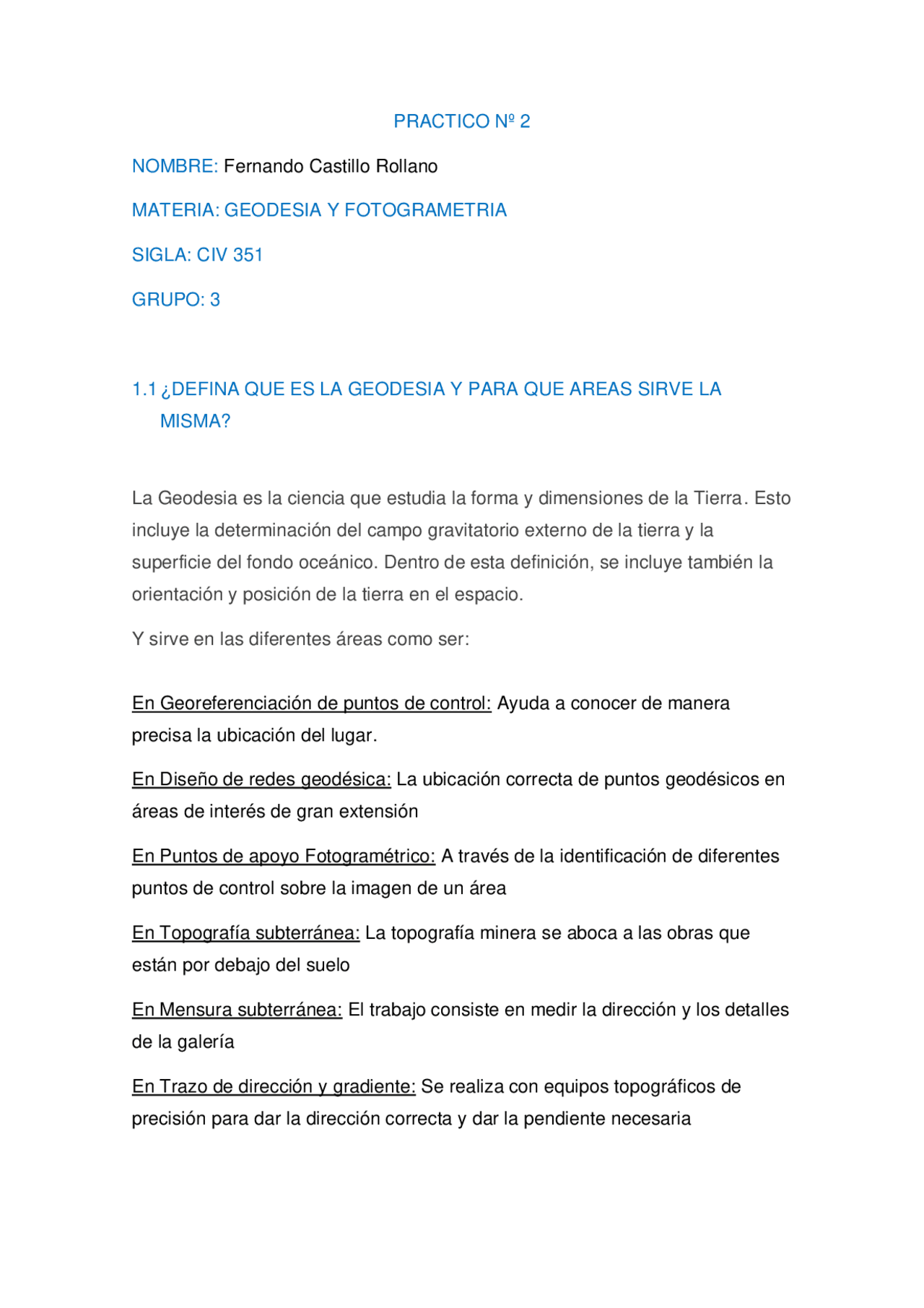 Practico de geodesia - Docsity