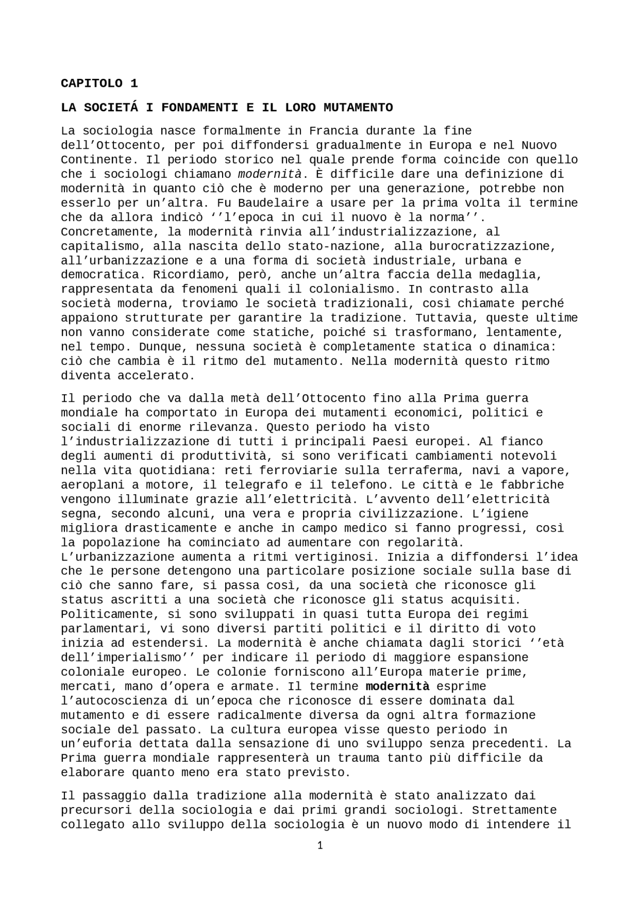 Il Mondo In Questione Jedlowski Docsity
