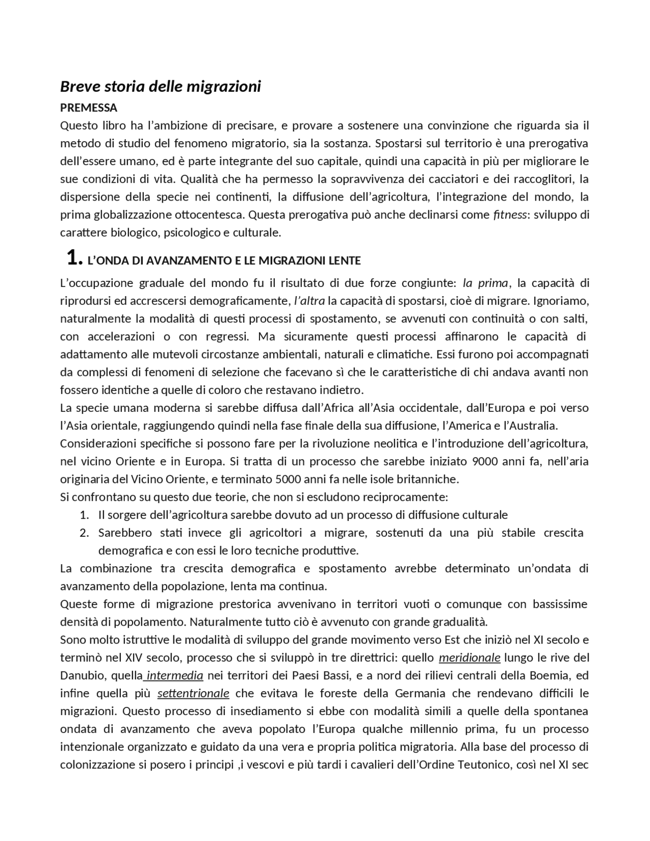 In Cammino Breve Storia Delle Migrazioni Docsity