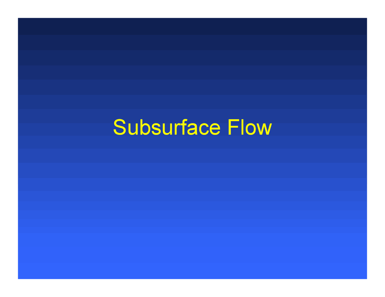 Subsurface Flow (Simulation of an agricultural watershed) | ABE 6254 ...