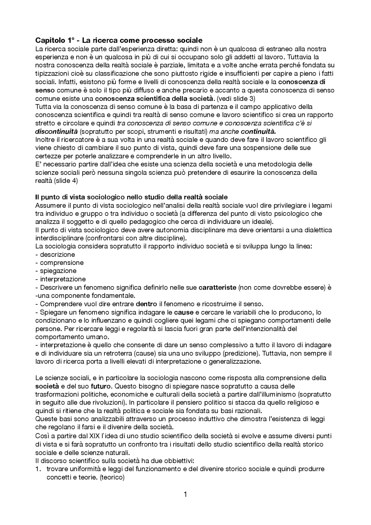 Metodologia Della Ricerca Sociale Riassunto Docsity