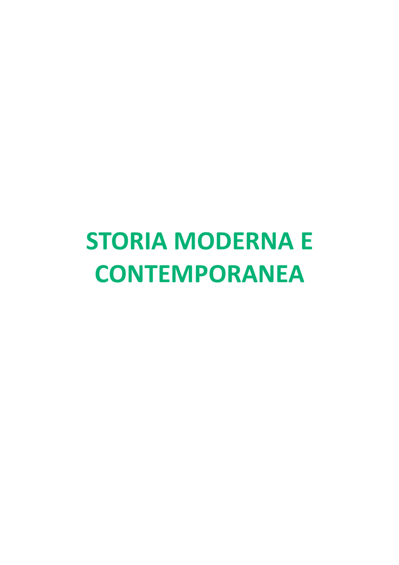 Appunti Storia Moderna Docsity
