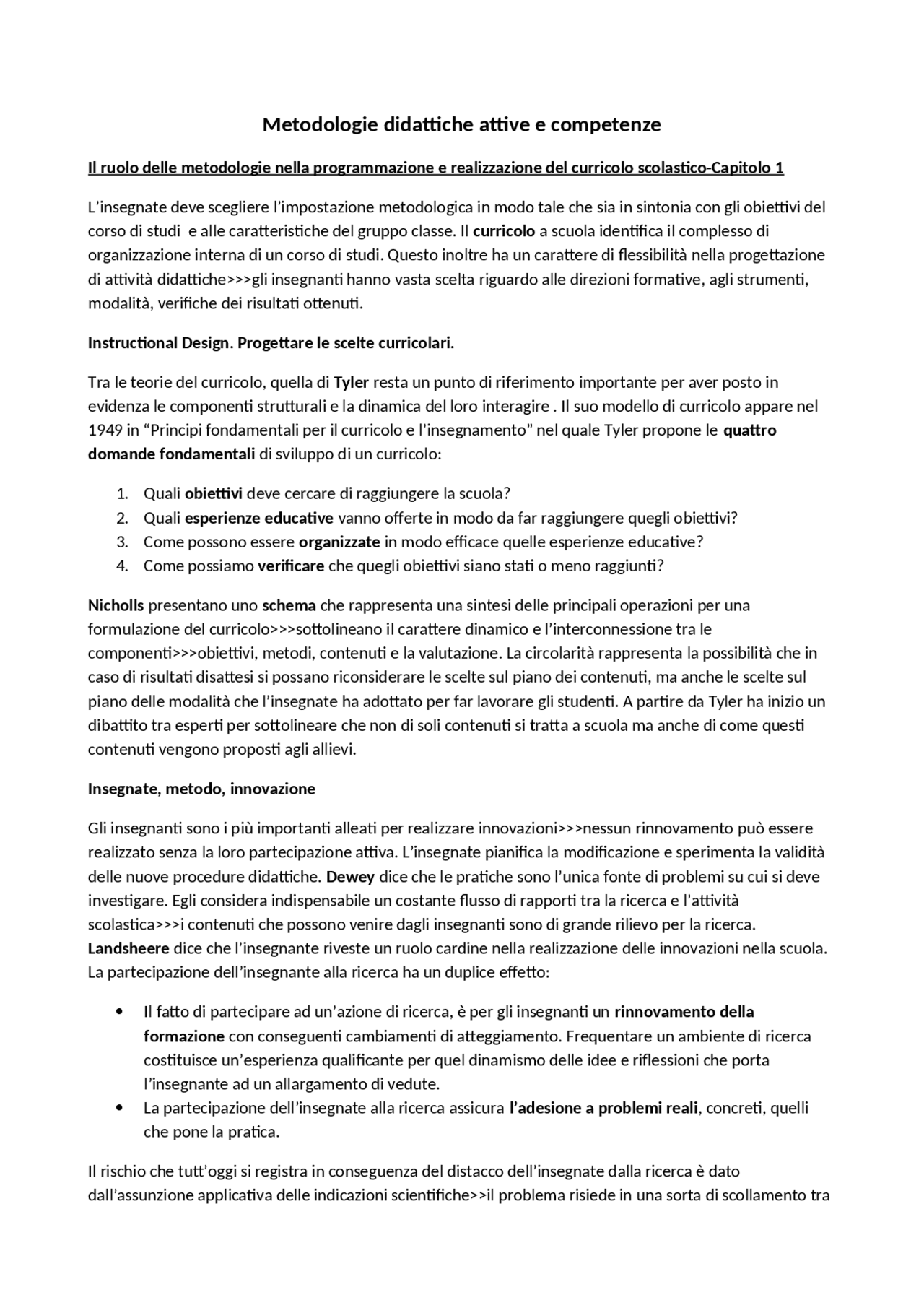 Metodologie Didattiche Attive Gherardi Docsity