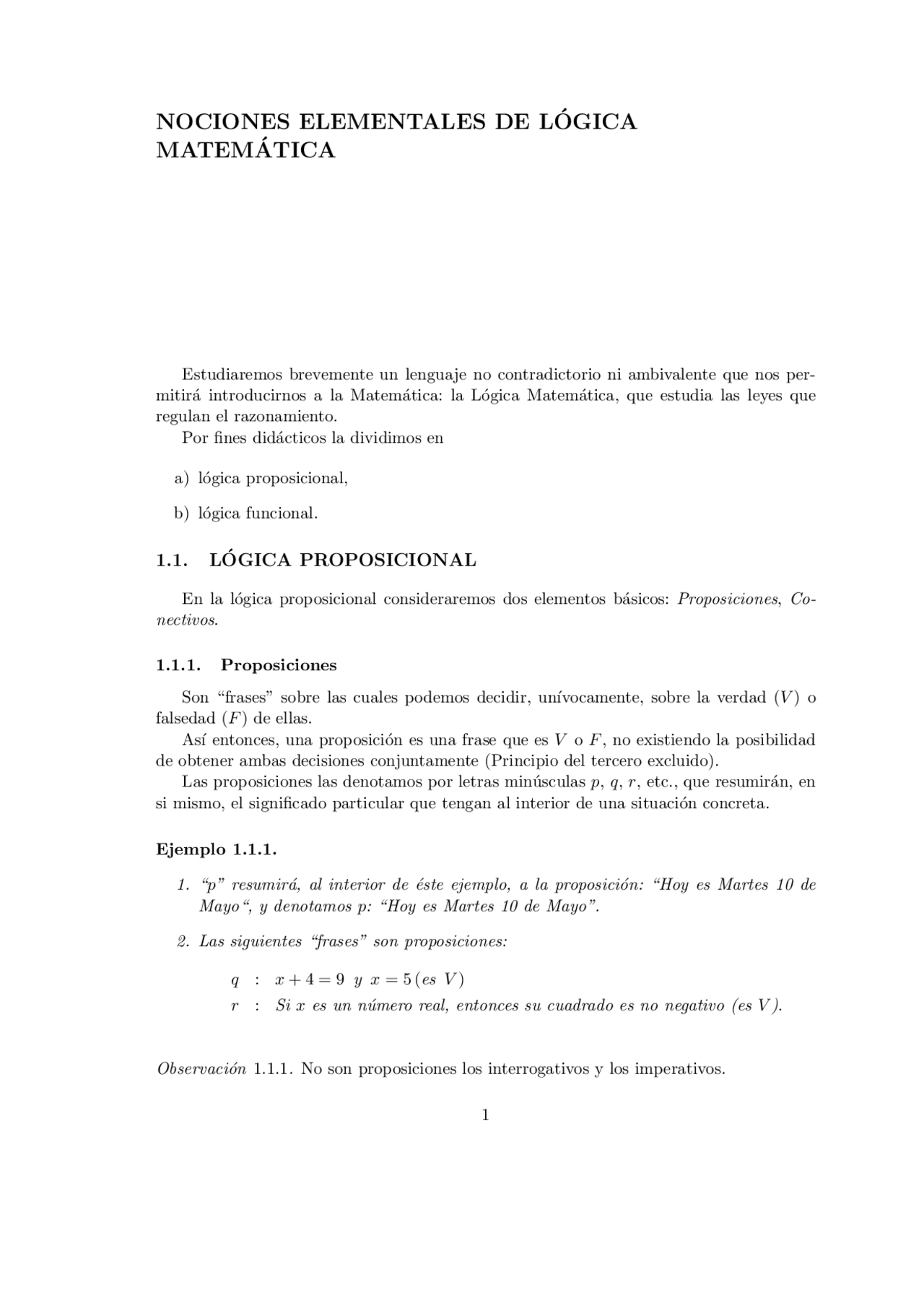 Elemento de lógica matemática - Docsity