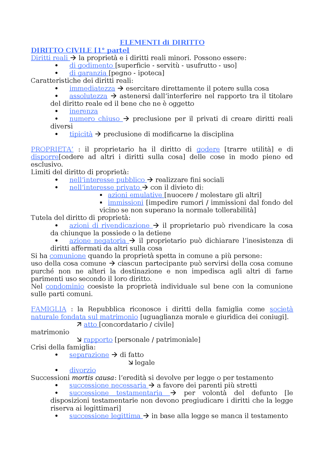 Elementi Di Diritto Per Scienze Motorie Docsity