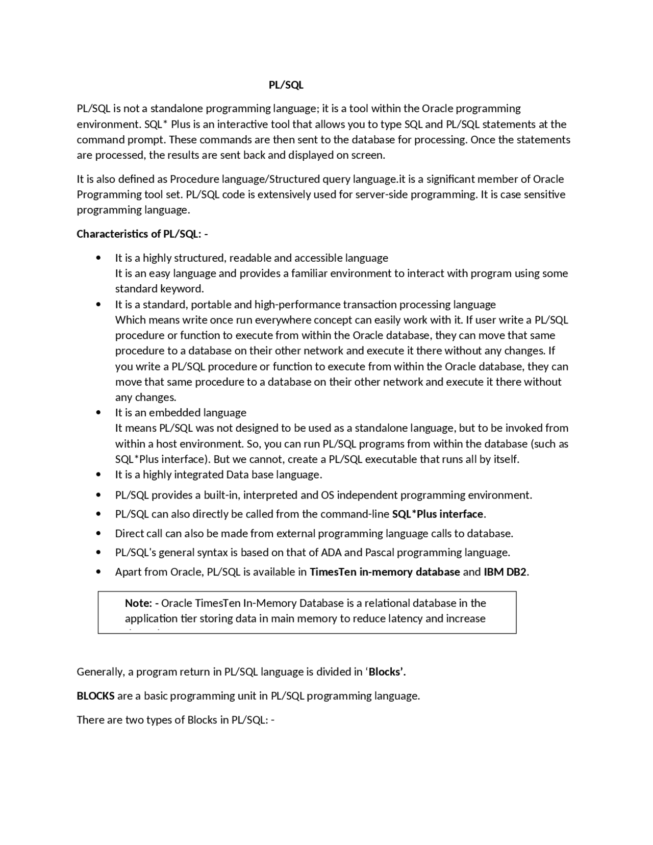 Pl/SQl and Relational Database Management System - Docsity
