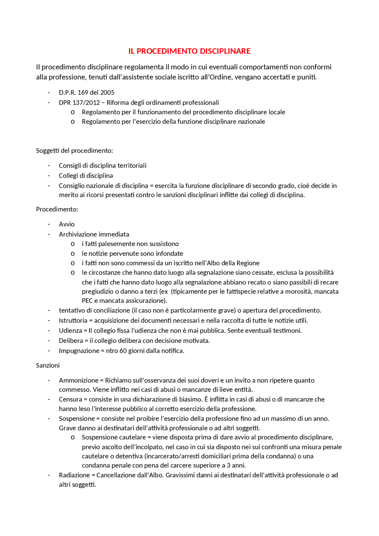 Procedimento Disciplinare Assistente Sociale Domani Letture Scelte