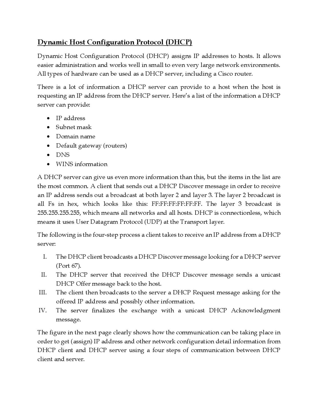 Configuration of DCCN dhcp and vlan | Lecture notes Data Communication ...