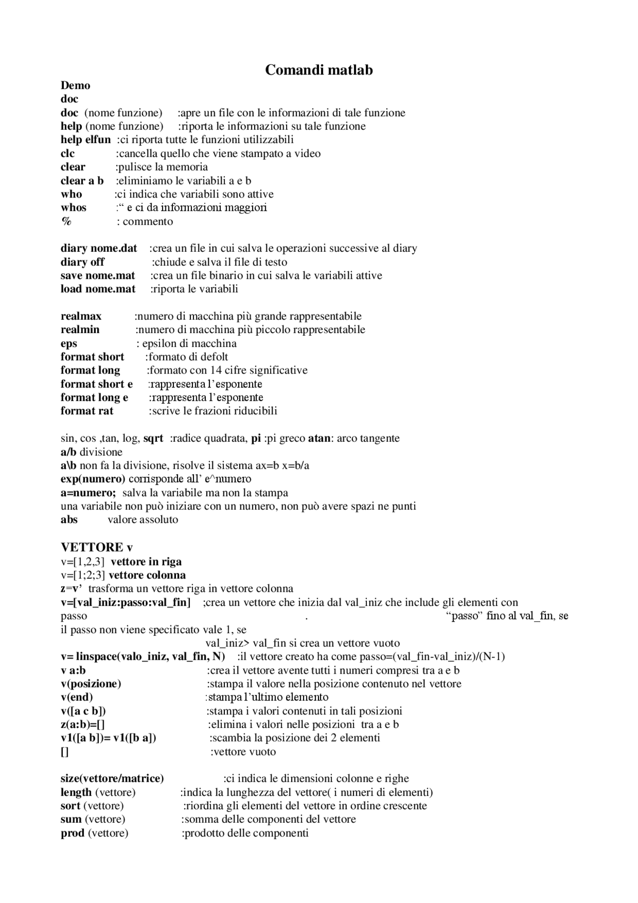 Calcolo Numerico Per Esame Matlab Teoria Appunti Di Calcolo Numerico
