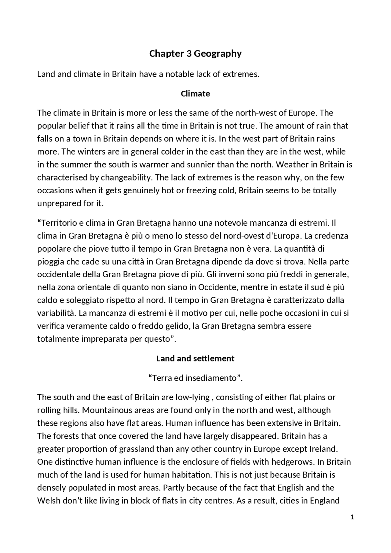 Riassunto Cap 3 Del Libro Britain For Learners Of English Docsity