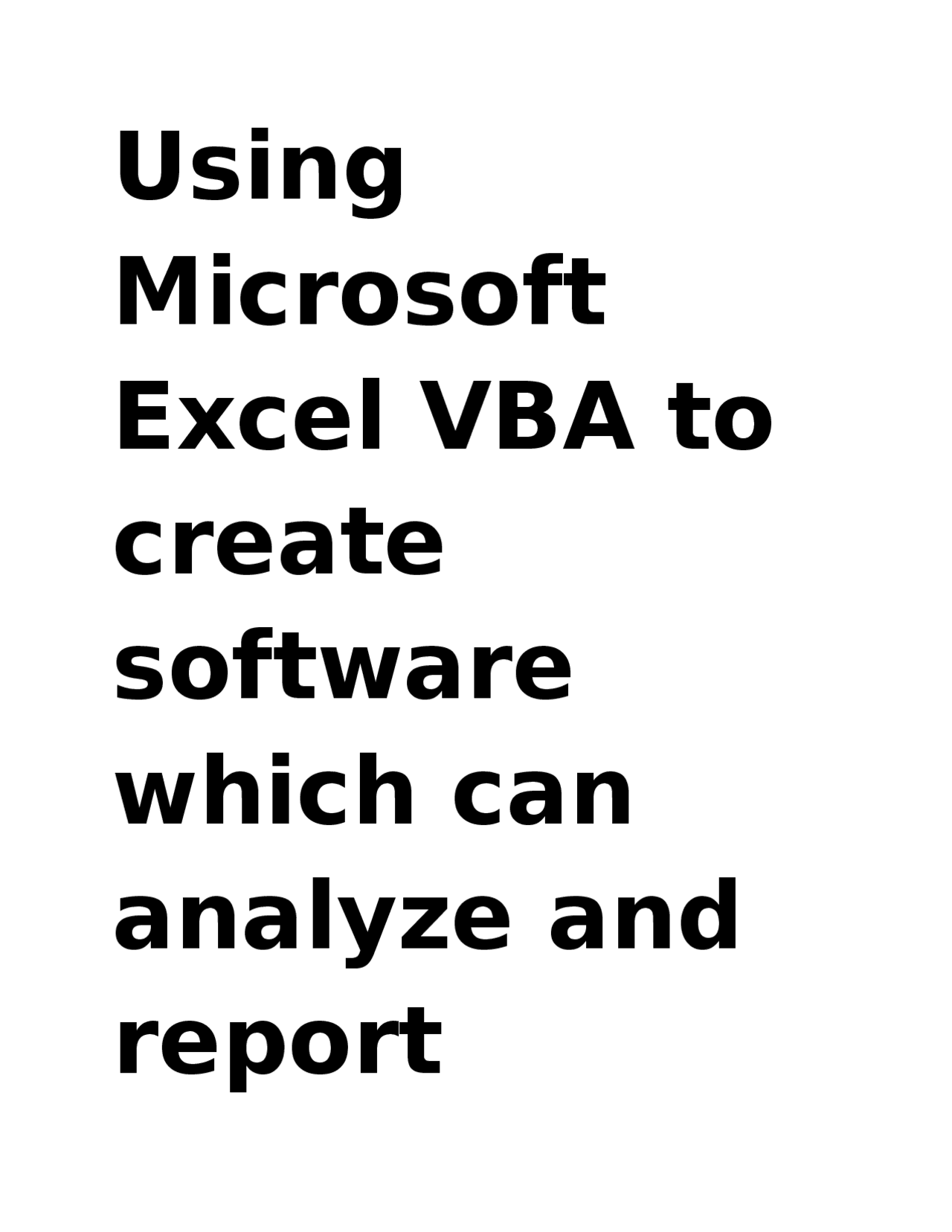 Microsoft Excel And Vba Docsity