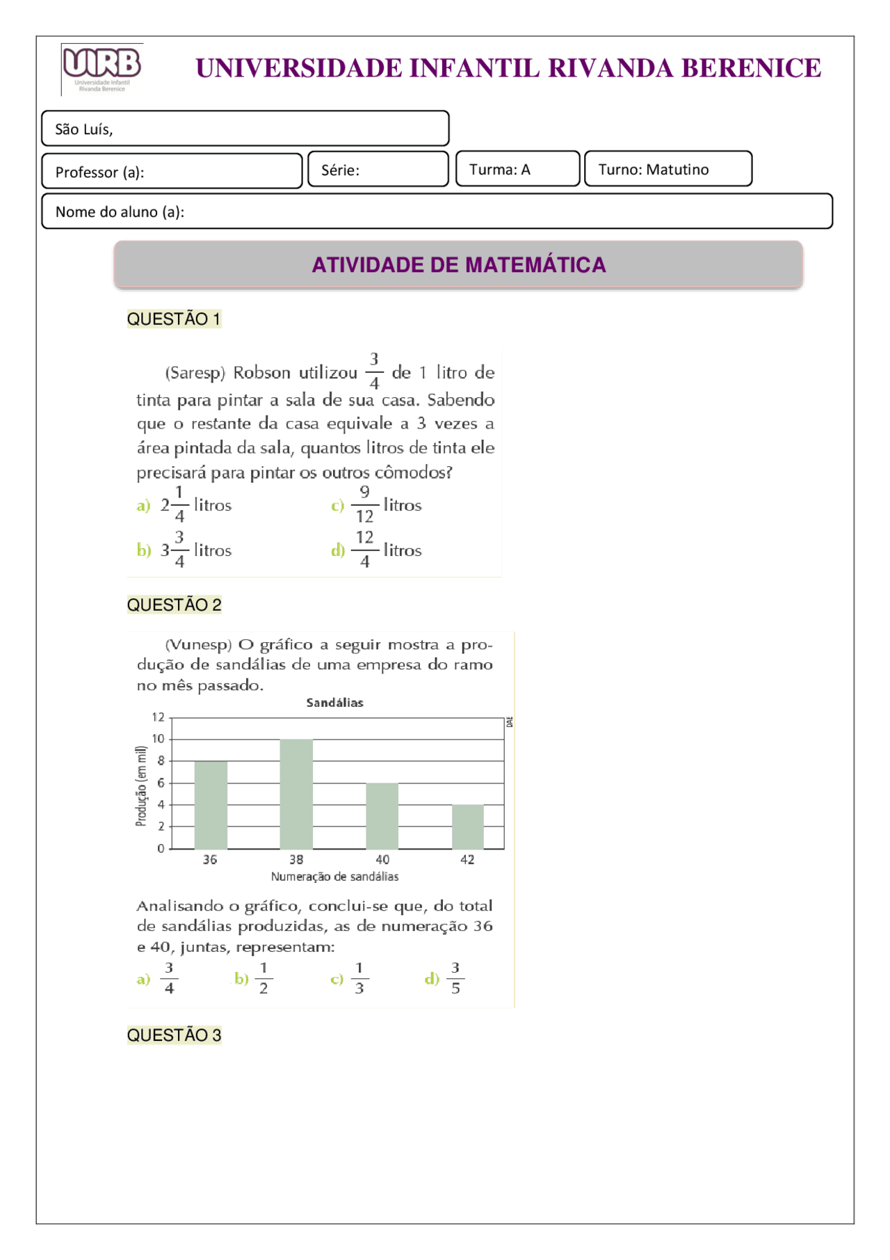 Exercícios De Expressões Algebricas Docsity