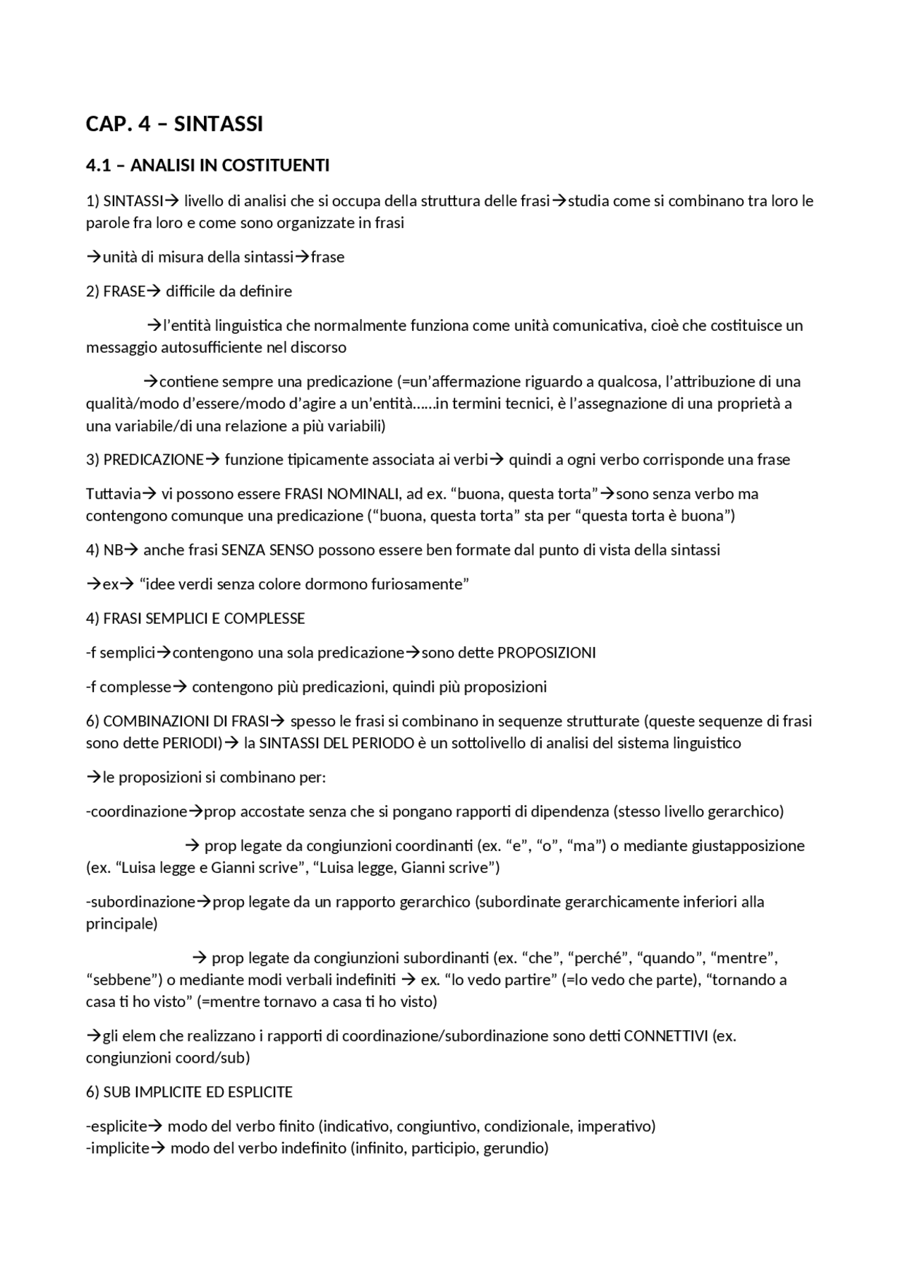Cap Sintassi La Linguistica Un Corso Introduttivo Docsity