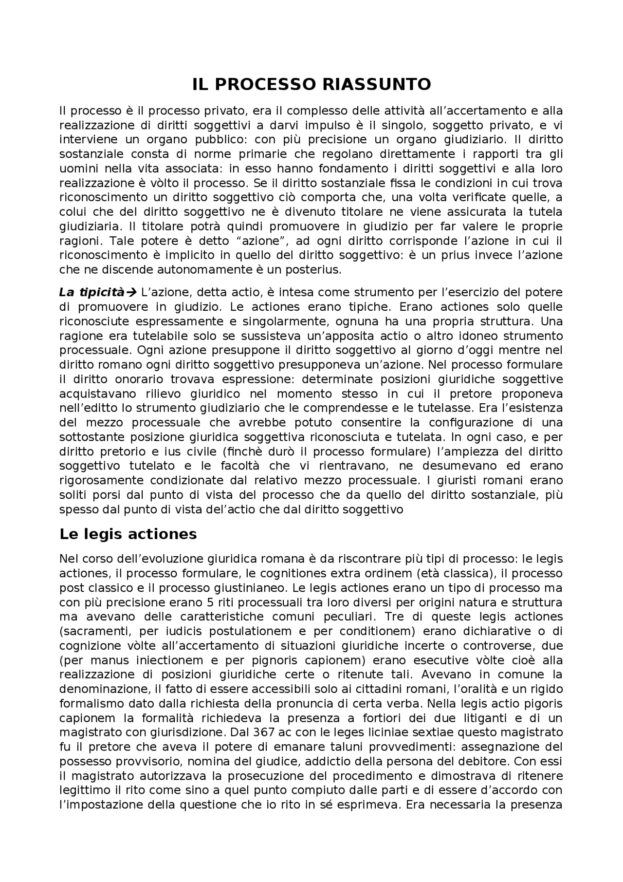 Il Processo Diritto Romano Prof Vallocchia Docsity