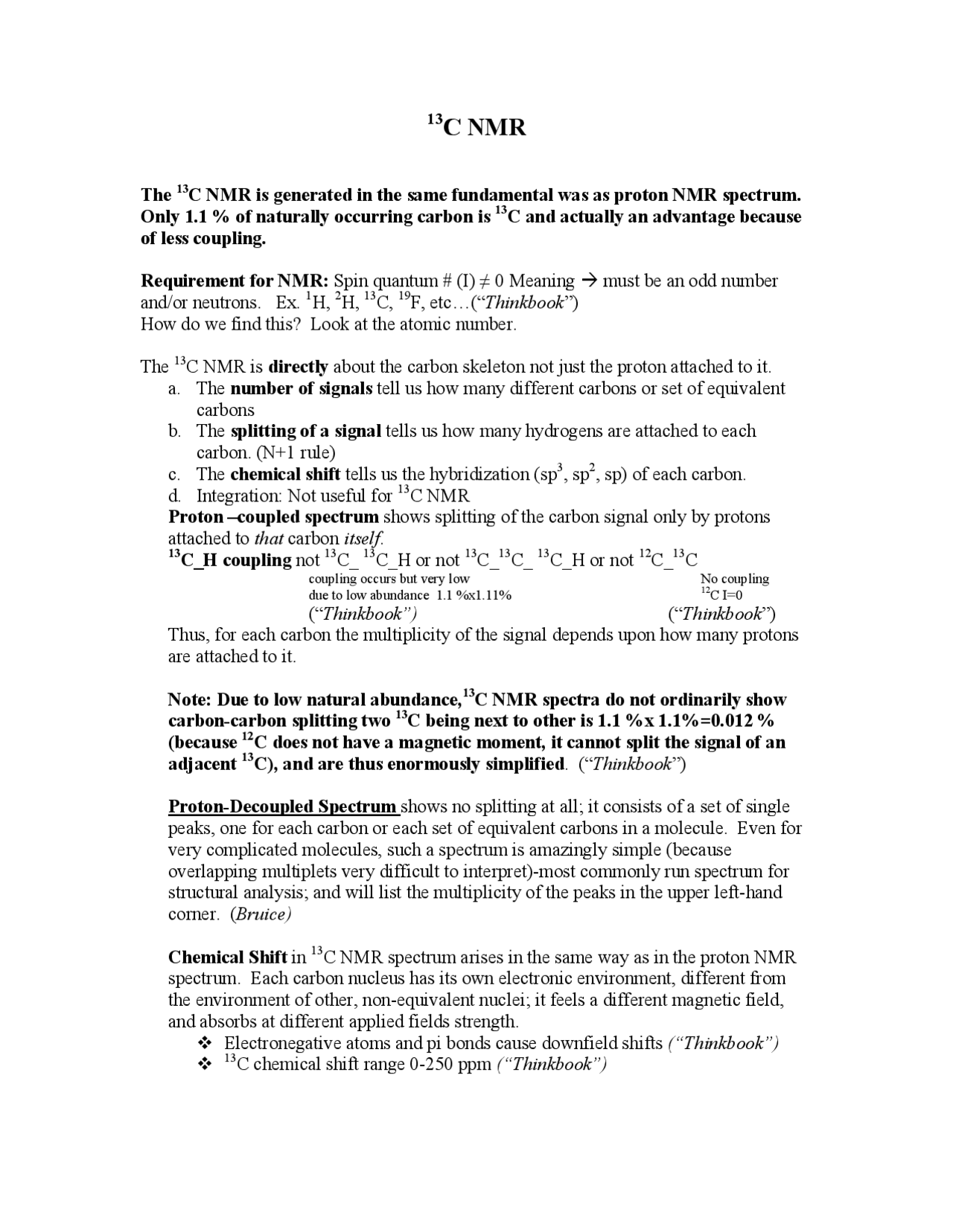 13C NMR Spectra and Chemical Shift | CHEM 14C - Docsity