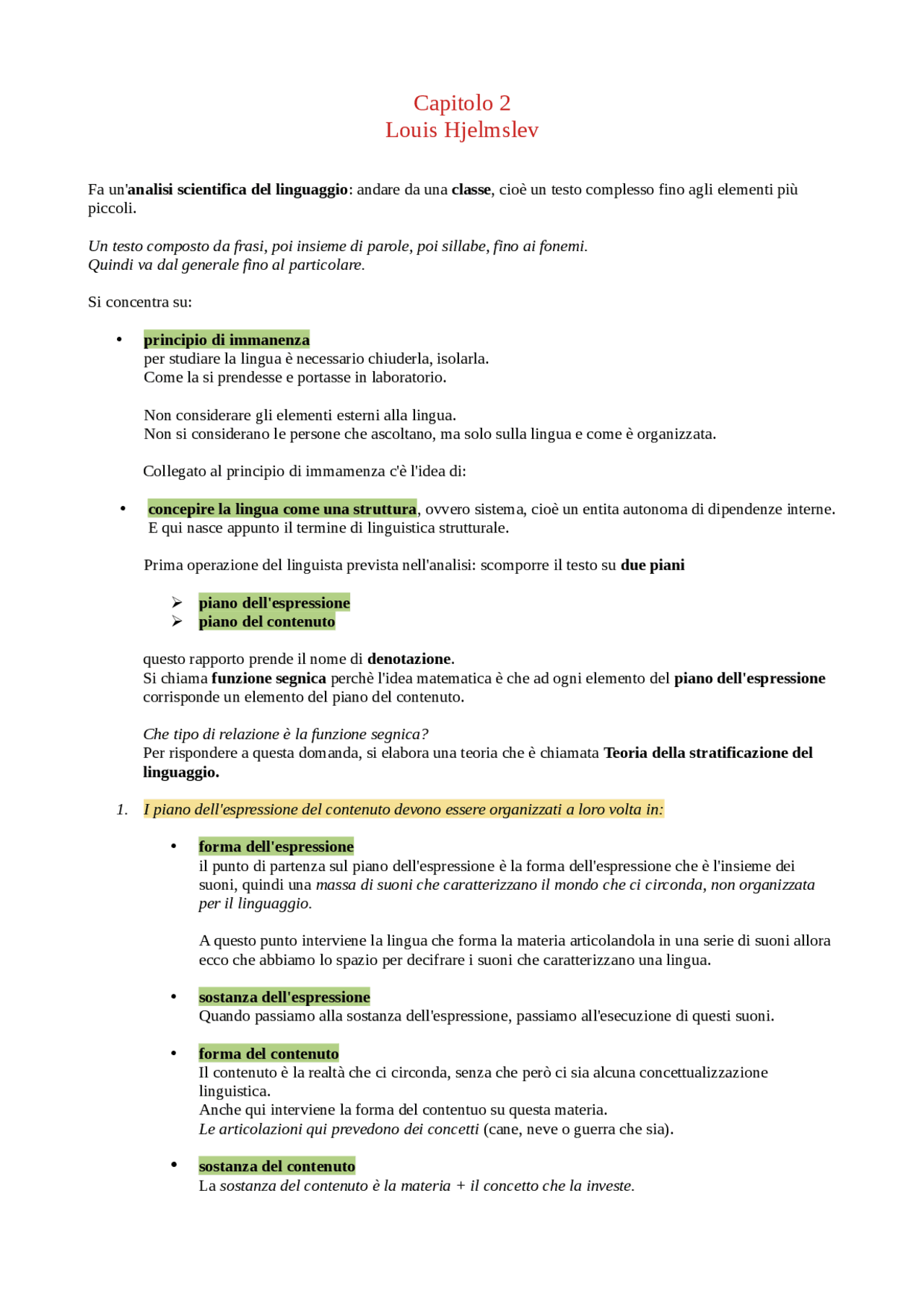 2 Hjelmslev Semiotica Docsity