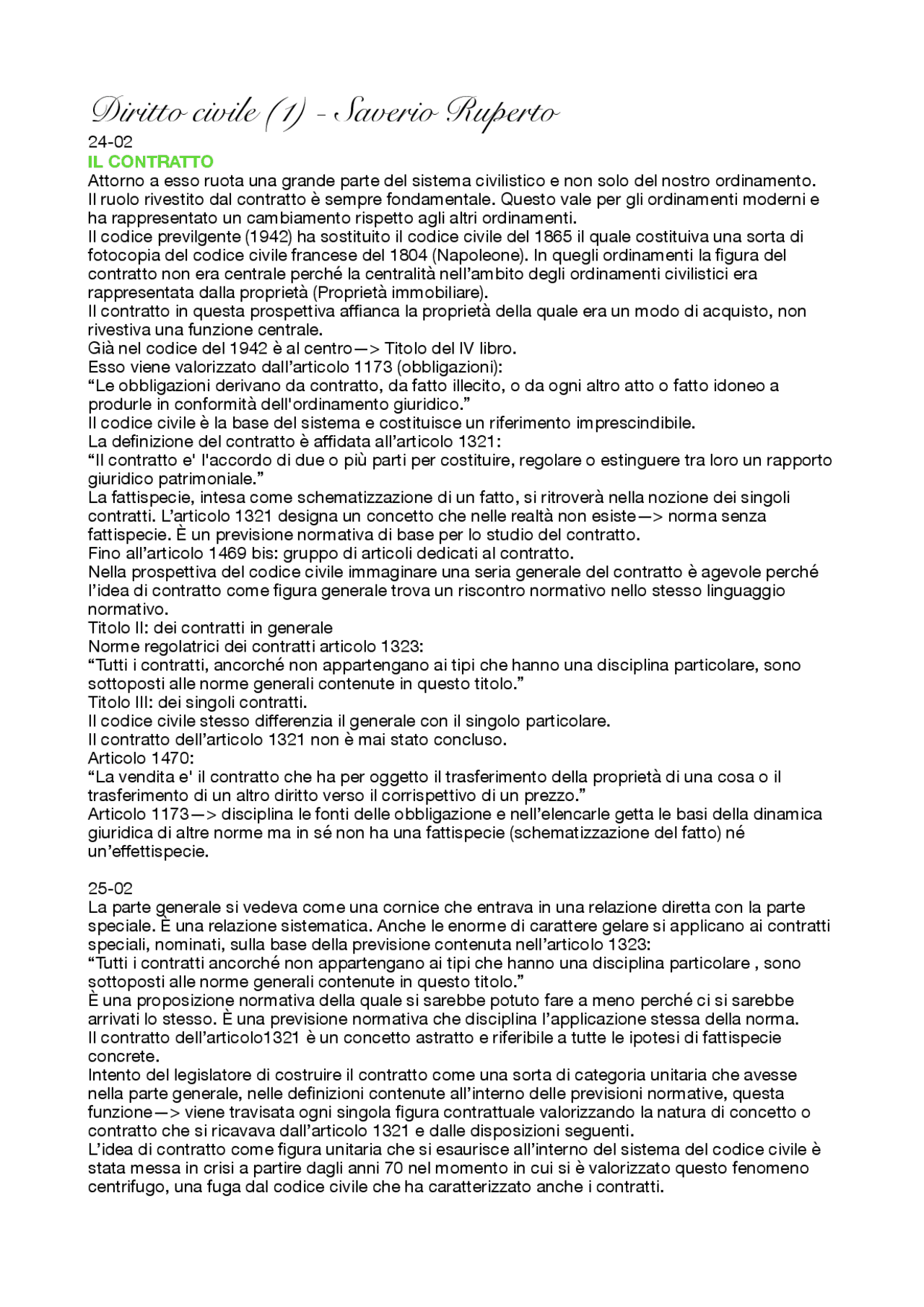 Prima Parte Diritto Civile I Appunti Di Diritto Civile Docsity