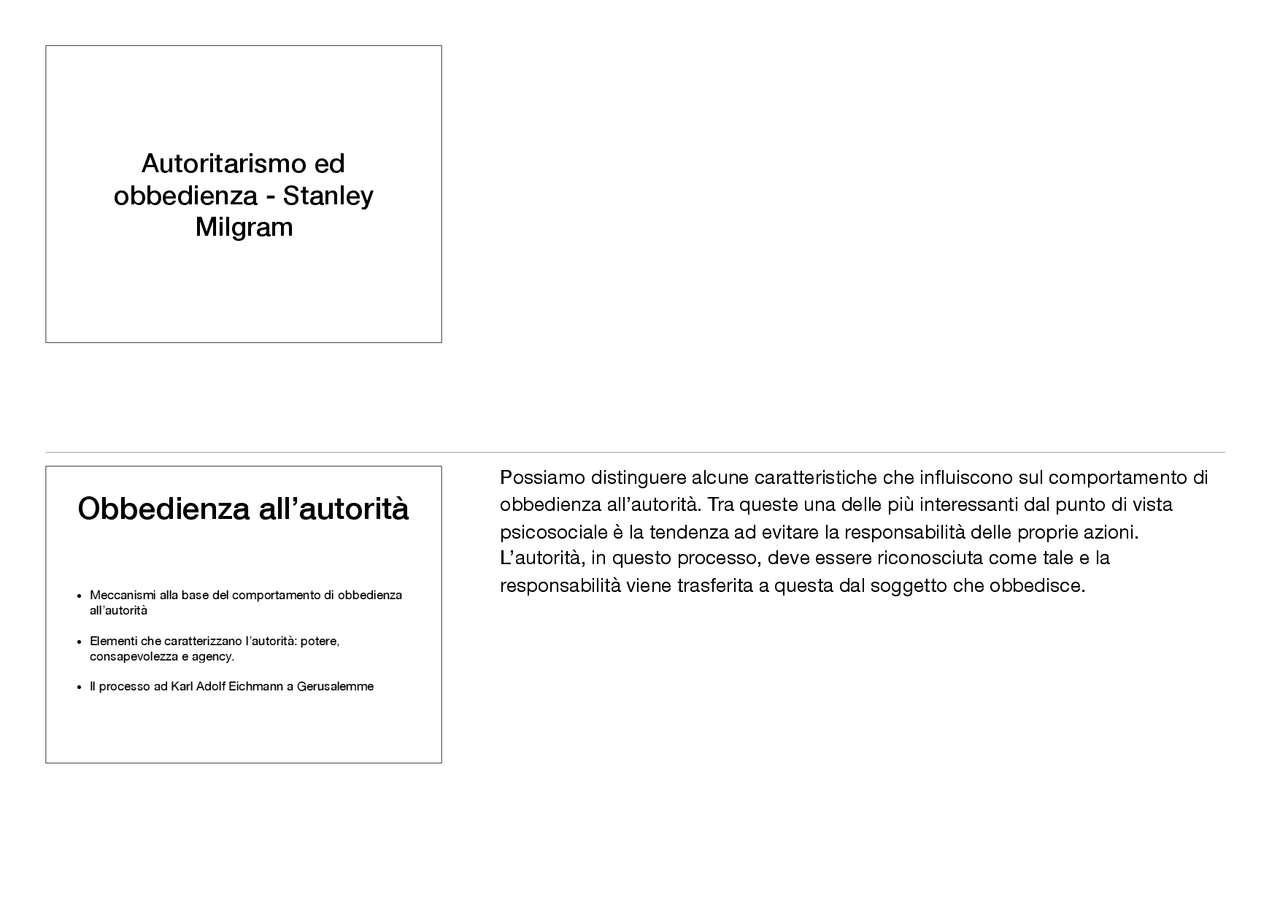 Autoritarismo e obbedienza - Docsity