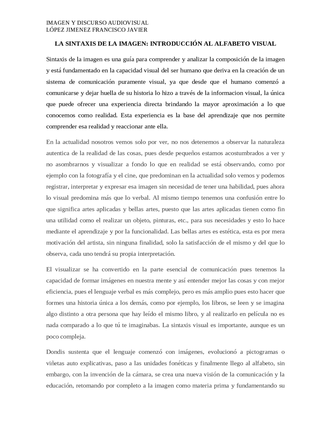 Introducción a la sintaxis de la imagen (Dondis) - Docsity