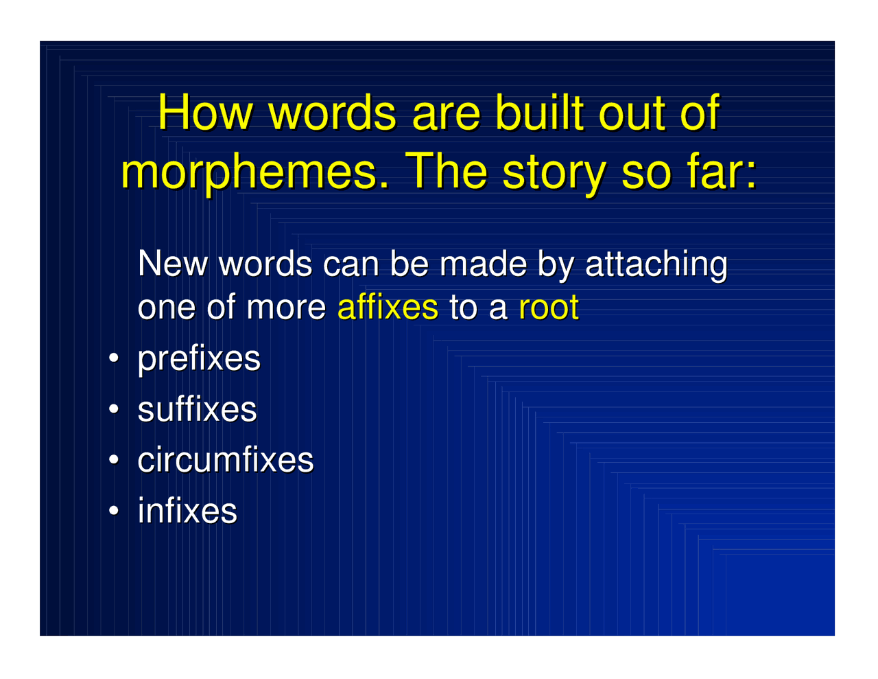 Introduction To Linguistics I Morphological Processes Ling 101 Docsity