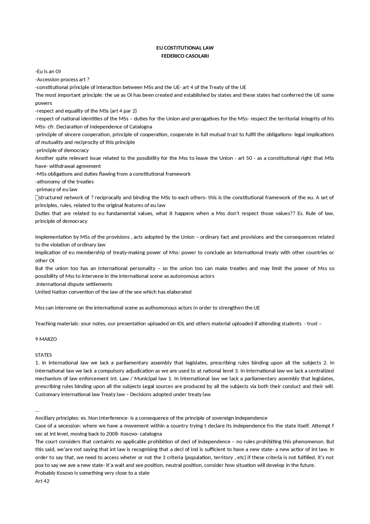 Constitutional law of the European Union - Docsity