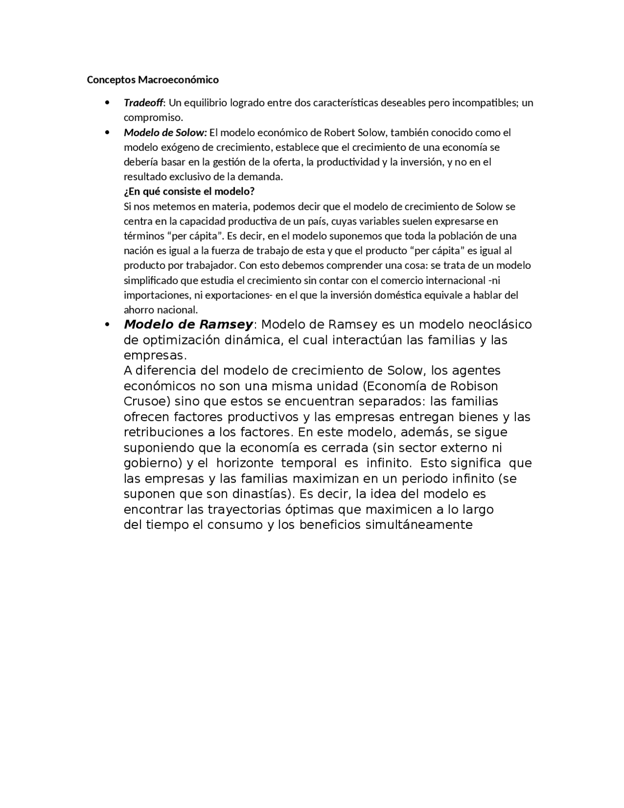 Apuntes De Los Conceptos De Macroeconomia Docsity