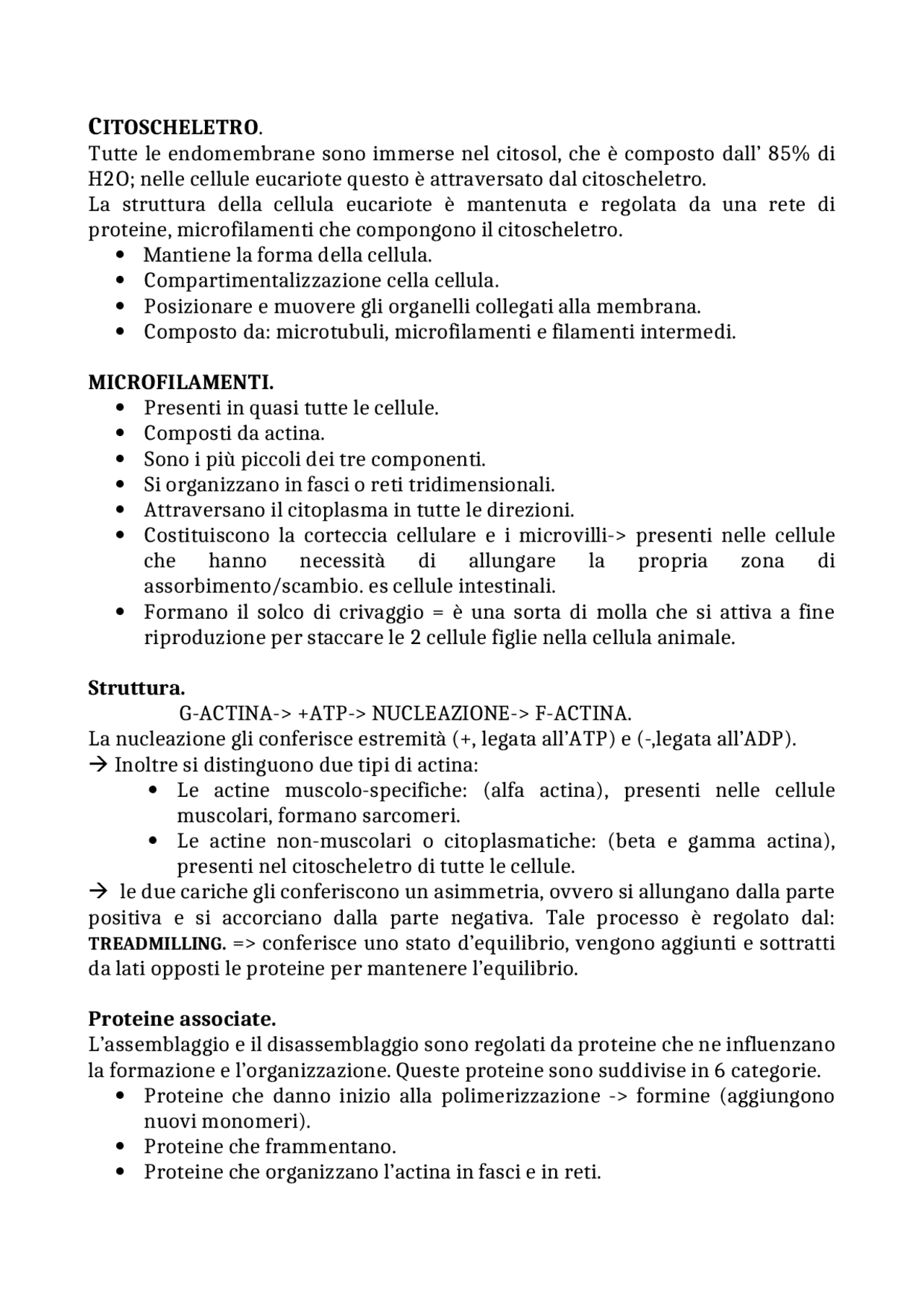 Citoscheletro E Strutture Docsity