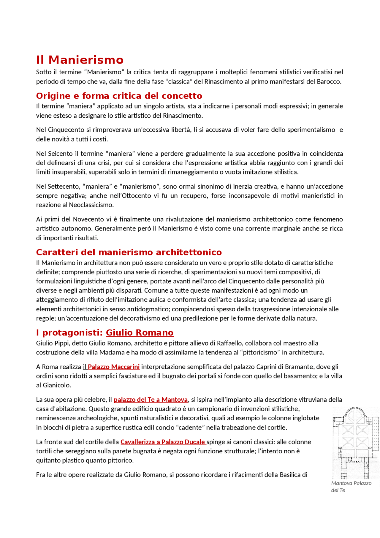 Manierismo Architettura Docsity
