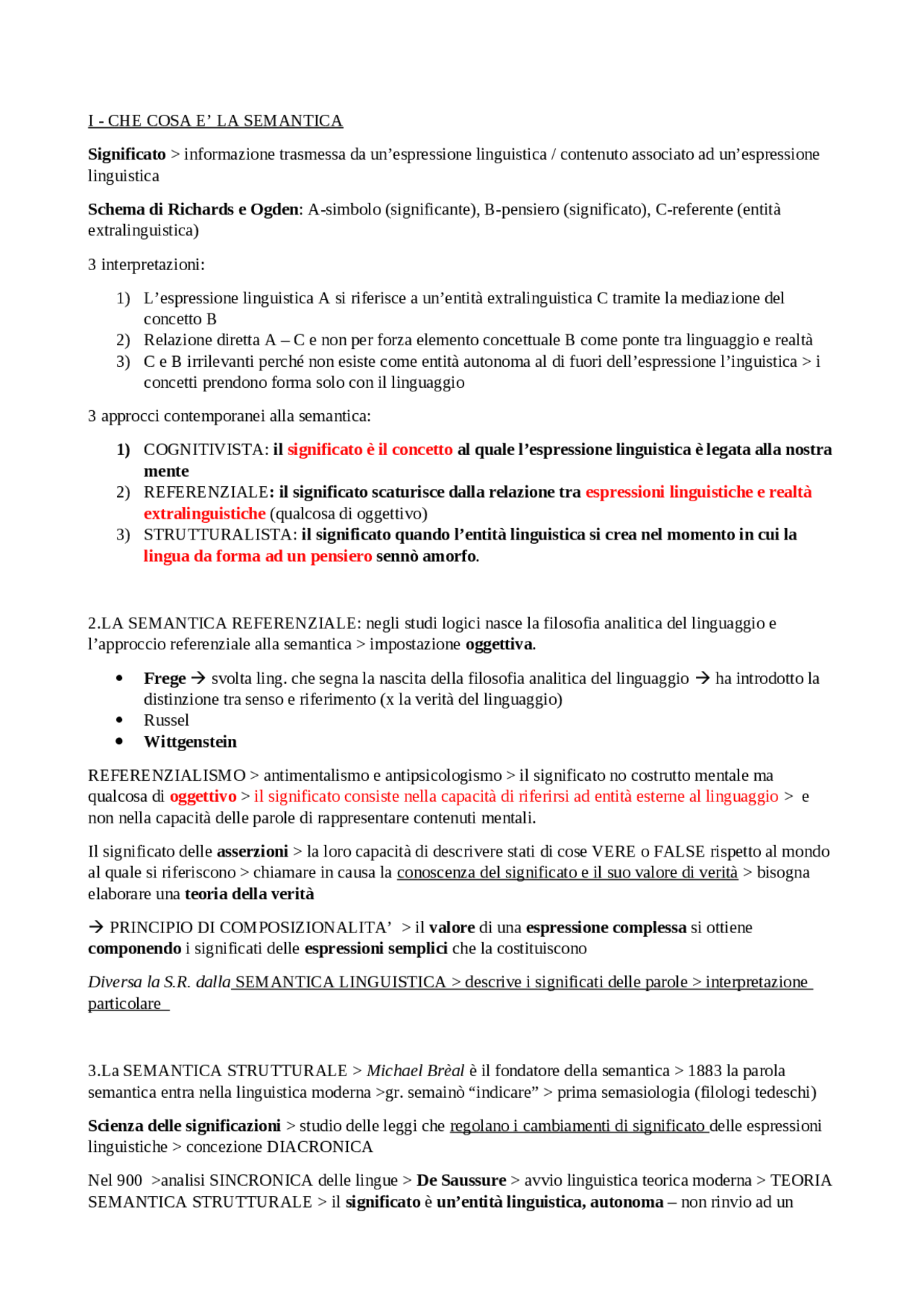 Lessico E Semantica Casadei Docsity