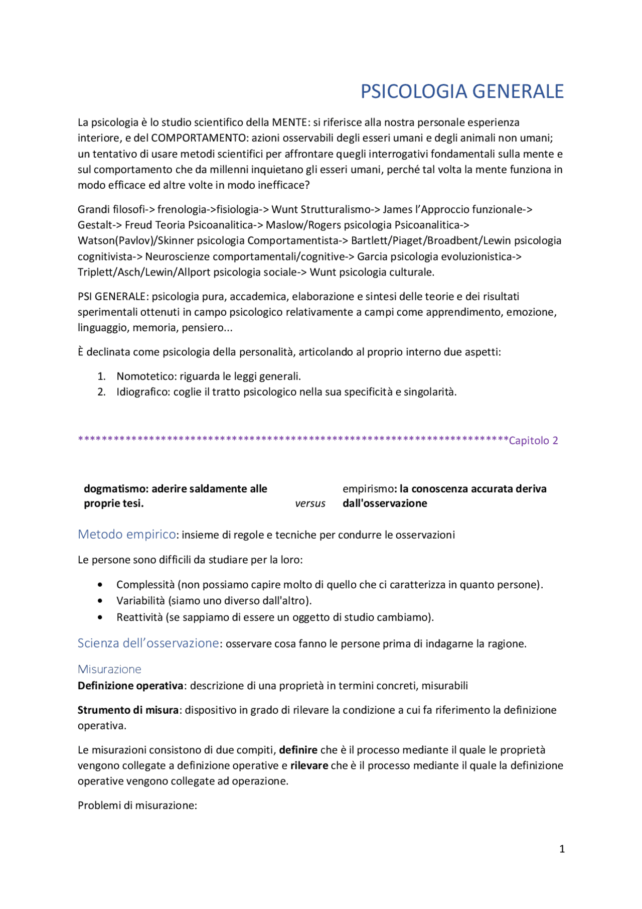 Riassunti Da Psicologia Generale Di Schacter Dl Gilbert Dt