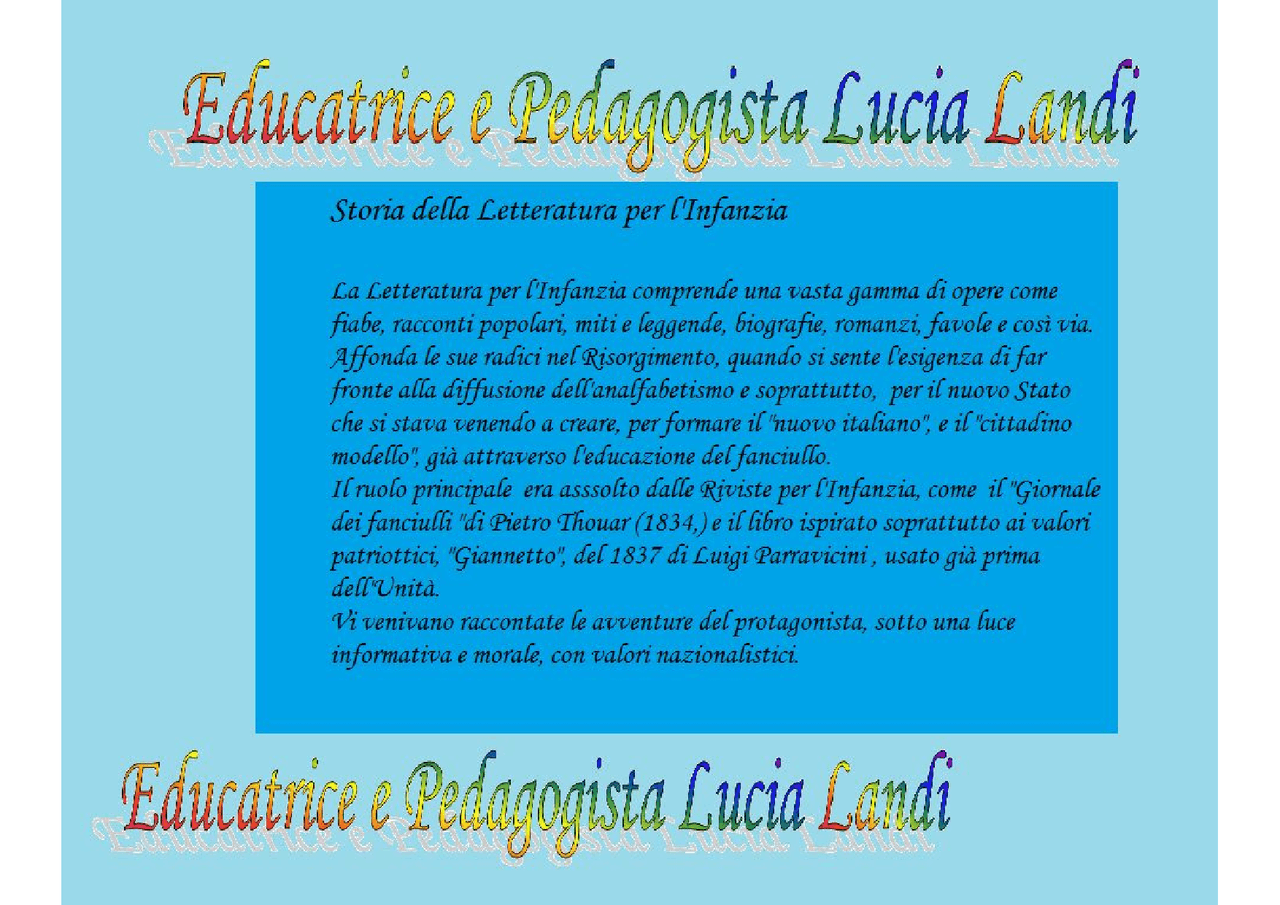 Dispense Letteratura Dellinfanzia Docsity