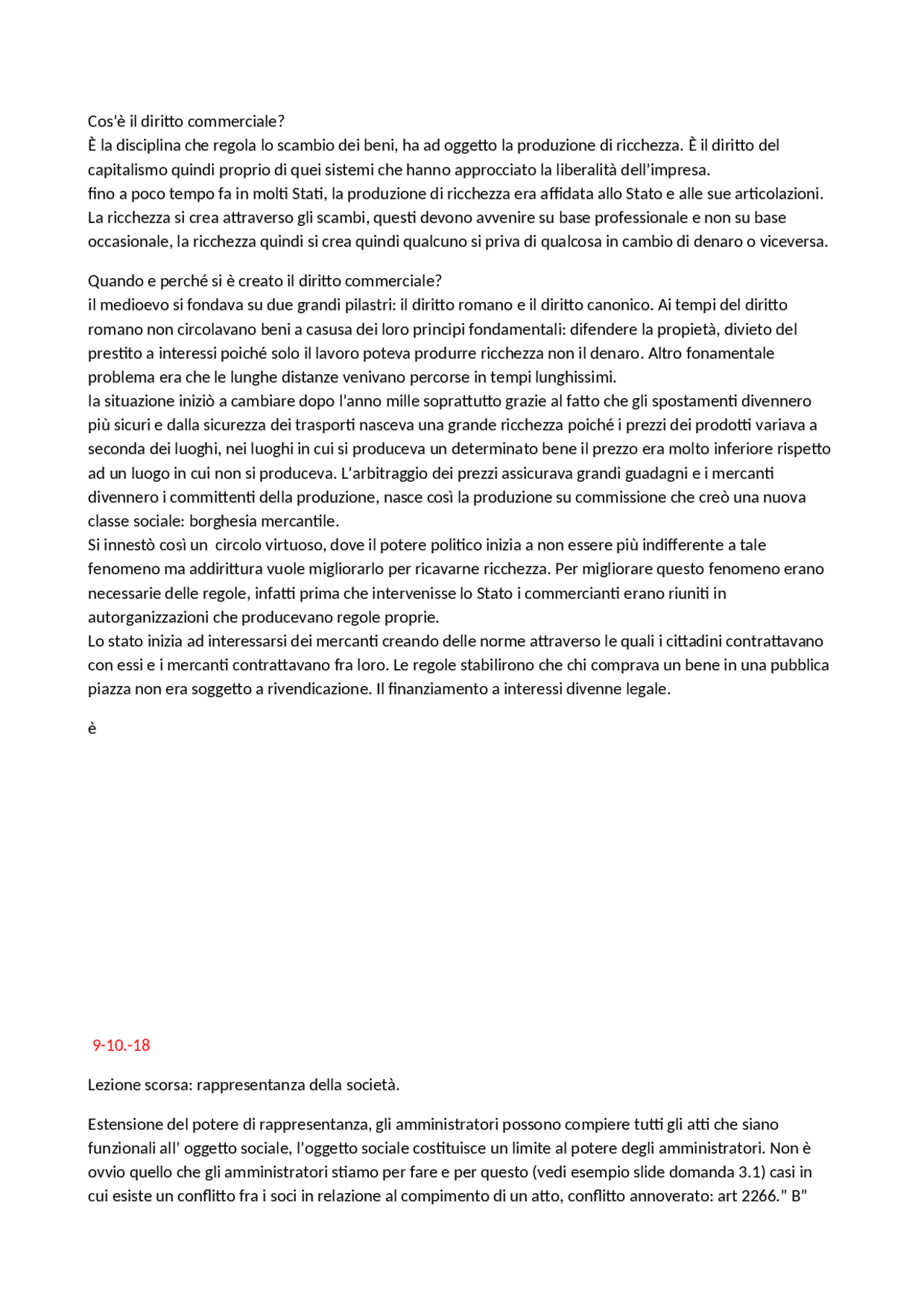 Appunti Diritto Commerciale Modulo A Docsity